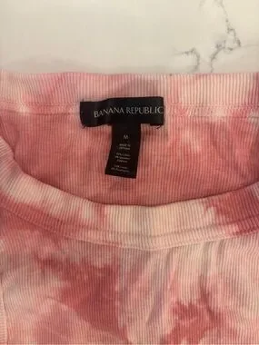 Banana Republic | Tops | Banana Republic Pink Tiedye Ribbed Tank | Poshmark